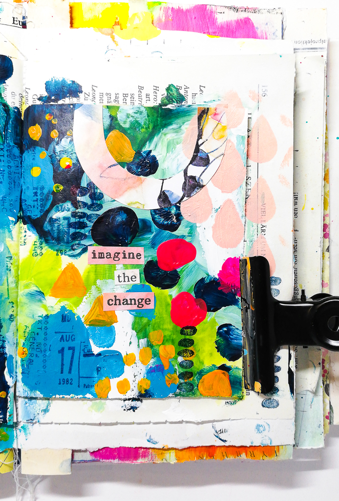 Mixed Media Art Journal Page using a free Printable – Susanne Rose Art