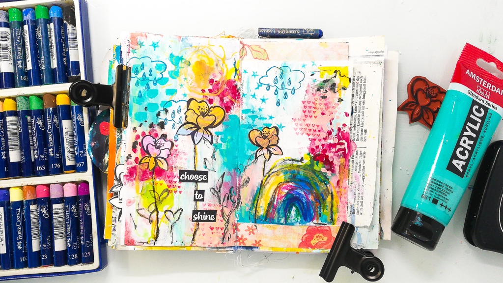 Whimsical Art Journal Page & Free Printable Collage Paper – Susanne ...