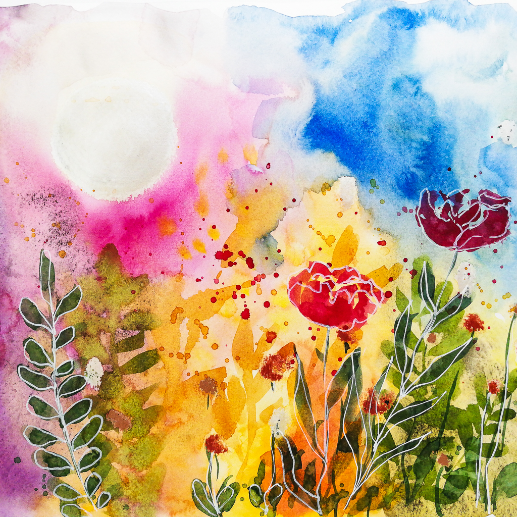 Abstract Watercolor Painting Video Tutorial – Susanne Rose Art