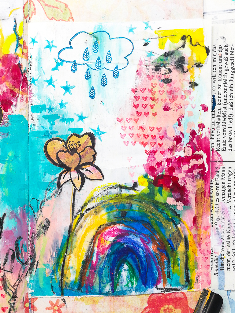 Whimsical Art Journal Page & Free Printable Collage Paper – Susanne ...