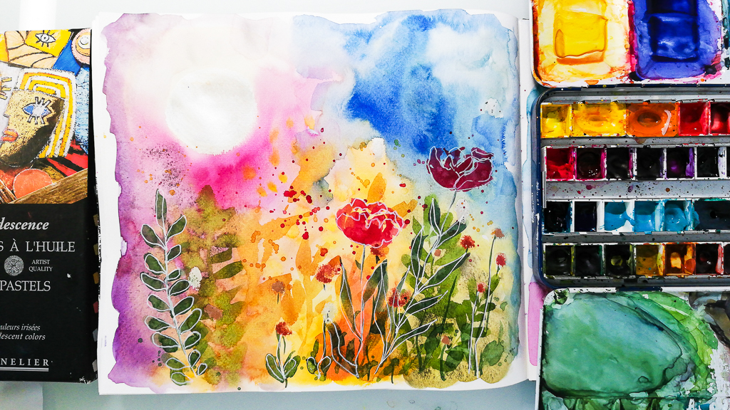 Abstract Watercolor Painting Video Tutorial – Susanne Rose Art