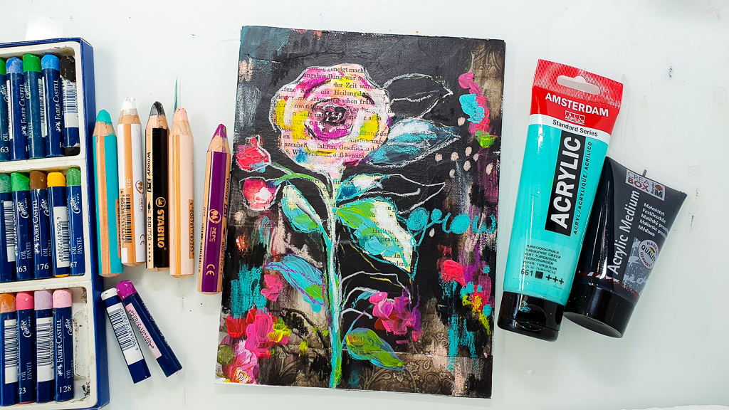 Mixed Media Canvas – Video Tutorial – Susanne Rose Art