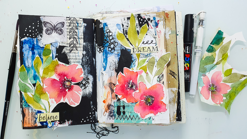 Junk Journal Page – Video Tutorial – Susanne Rose Art