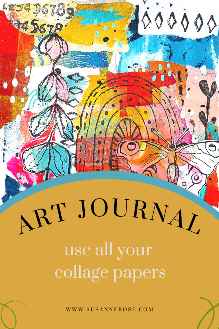 Art Journal Page with Collage Papers – Susanne Rose Art