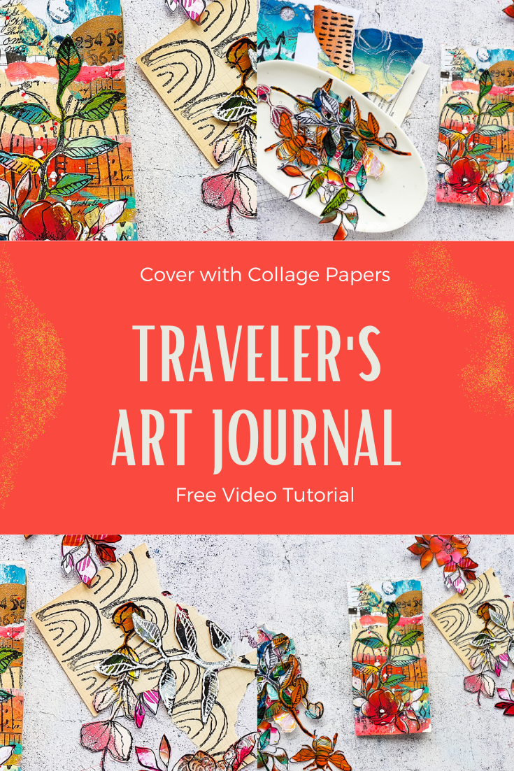 Traveler’s Notebook Cover with handmade Collage Papers – Susanne Rose Art
