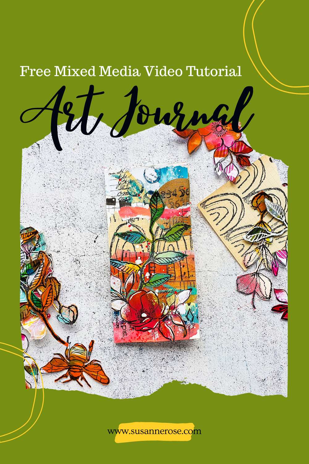 Traveler’s Notebook Cover with handmade Collage Papers – Susanne Rose Art