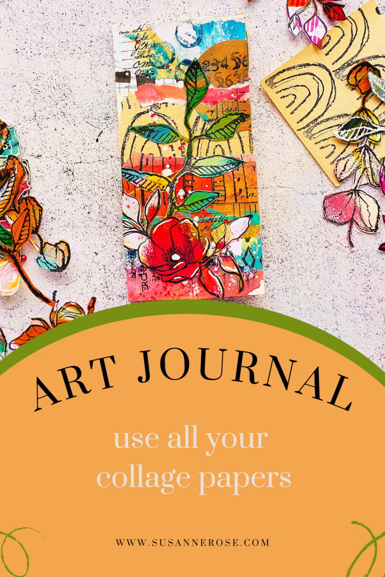 Traveler’s Notebook Cover with handmade Collage Papers – Susanne Rose Art