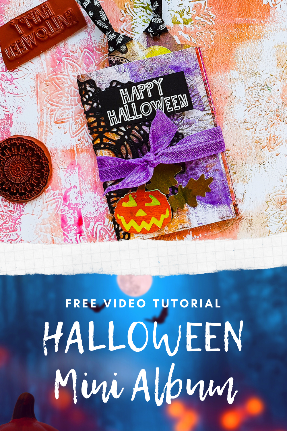Easy Halloween Mini Album/ Journal – Video Tutorial – Susanne Rose Art