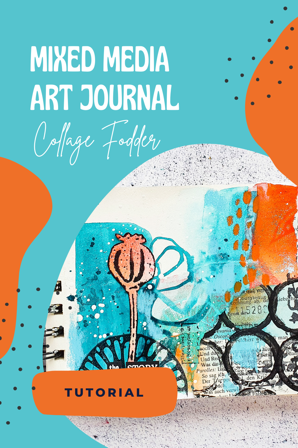 Mixed Media Collage Art Journal Page – Video Tutorial – Susanne Rose Art