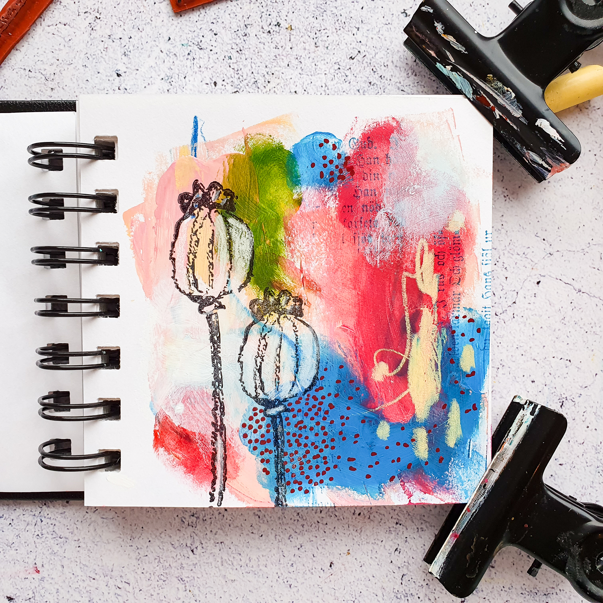 Two Mixed Media Collage Art Journal Pages – Video Tutorial – Susanne ...