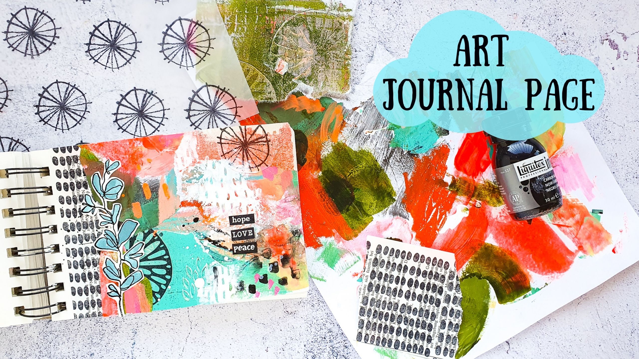 Mixed Media Collage Art Journal Page – Video Tutorial – Susanne Rose Art