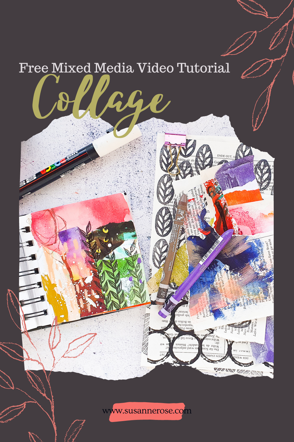 Abstract Mixed Media Collages in my Art Journal – Video Tutorial ...