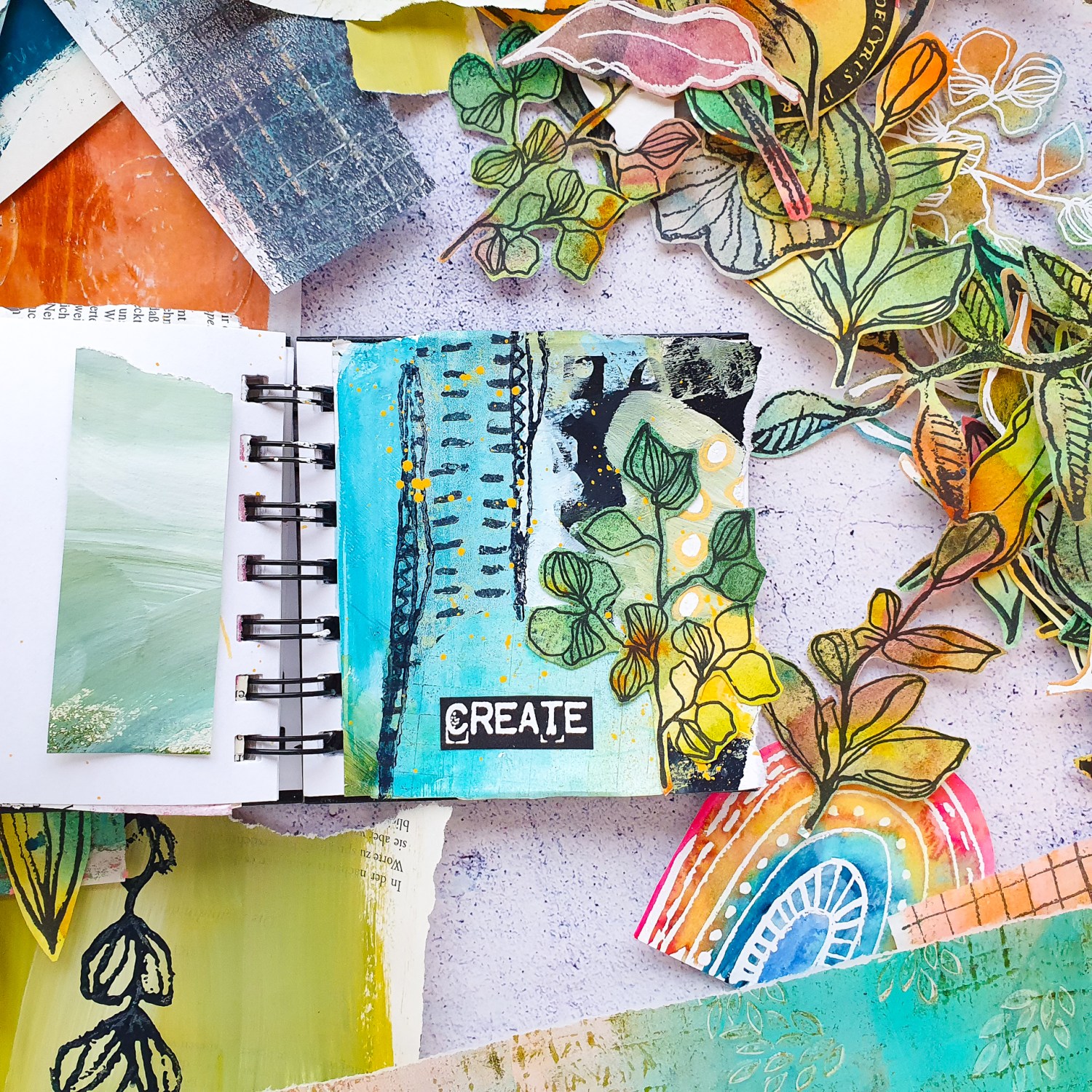 Mixed Media Mini Collages from Paper Scraps – Video Tutorial – Susanne ...