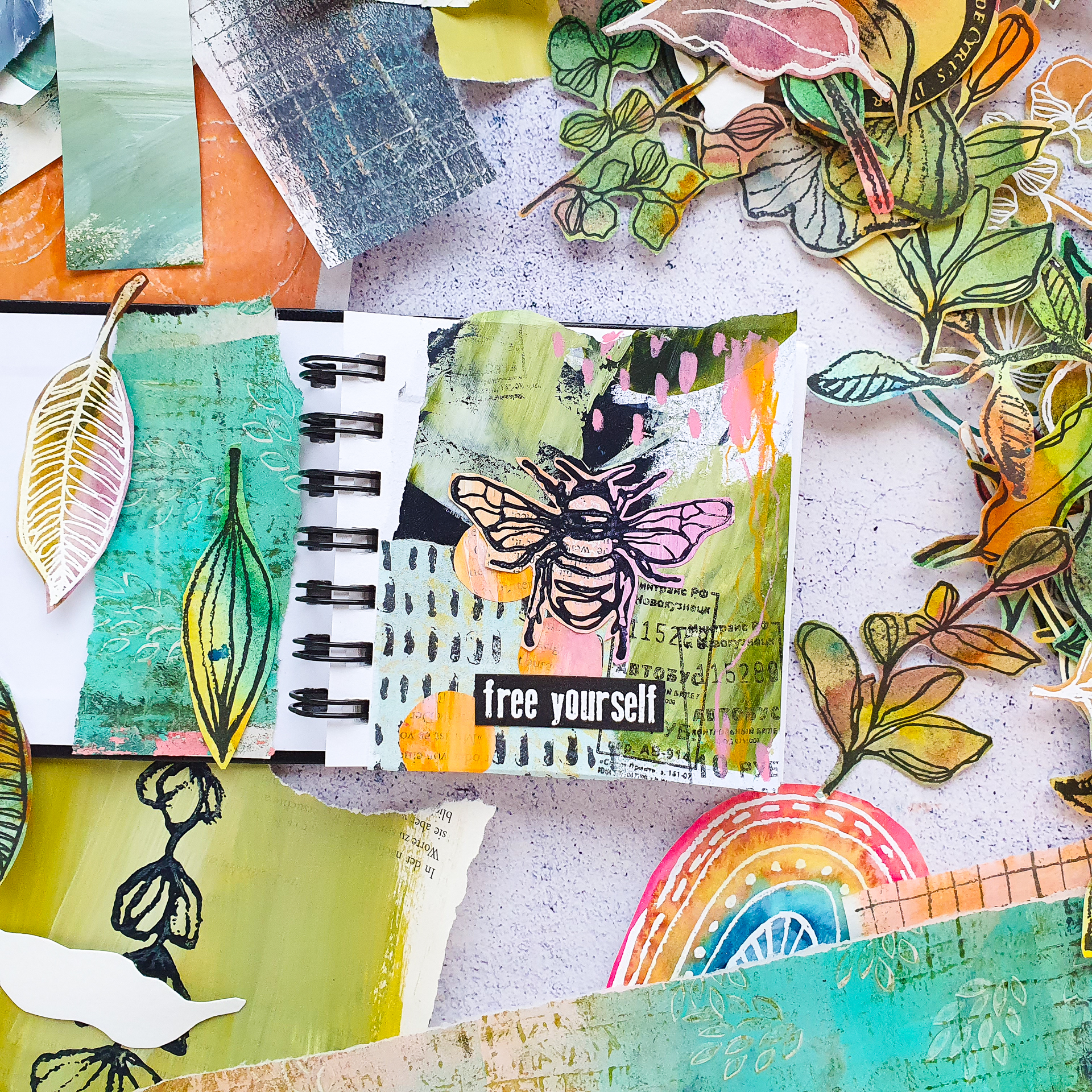Mixed Media Mini Collages from Paper Scraps – Video Tutorial – Susanne ...