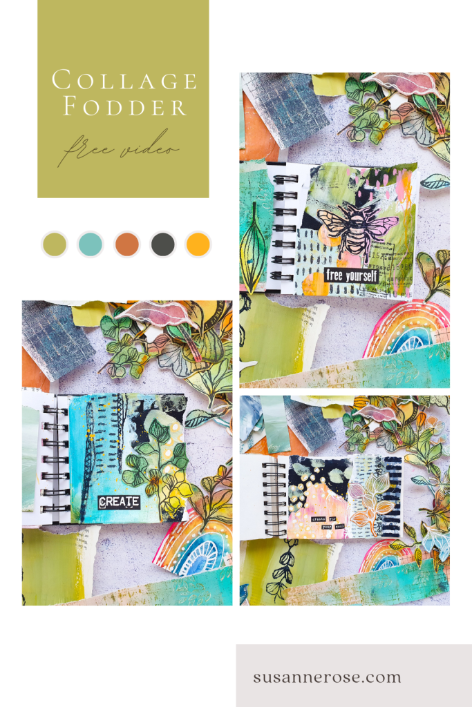 Mixed Media Mini Collages from Paper Scraps – Video Tutorial – Susanne ...