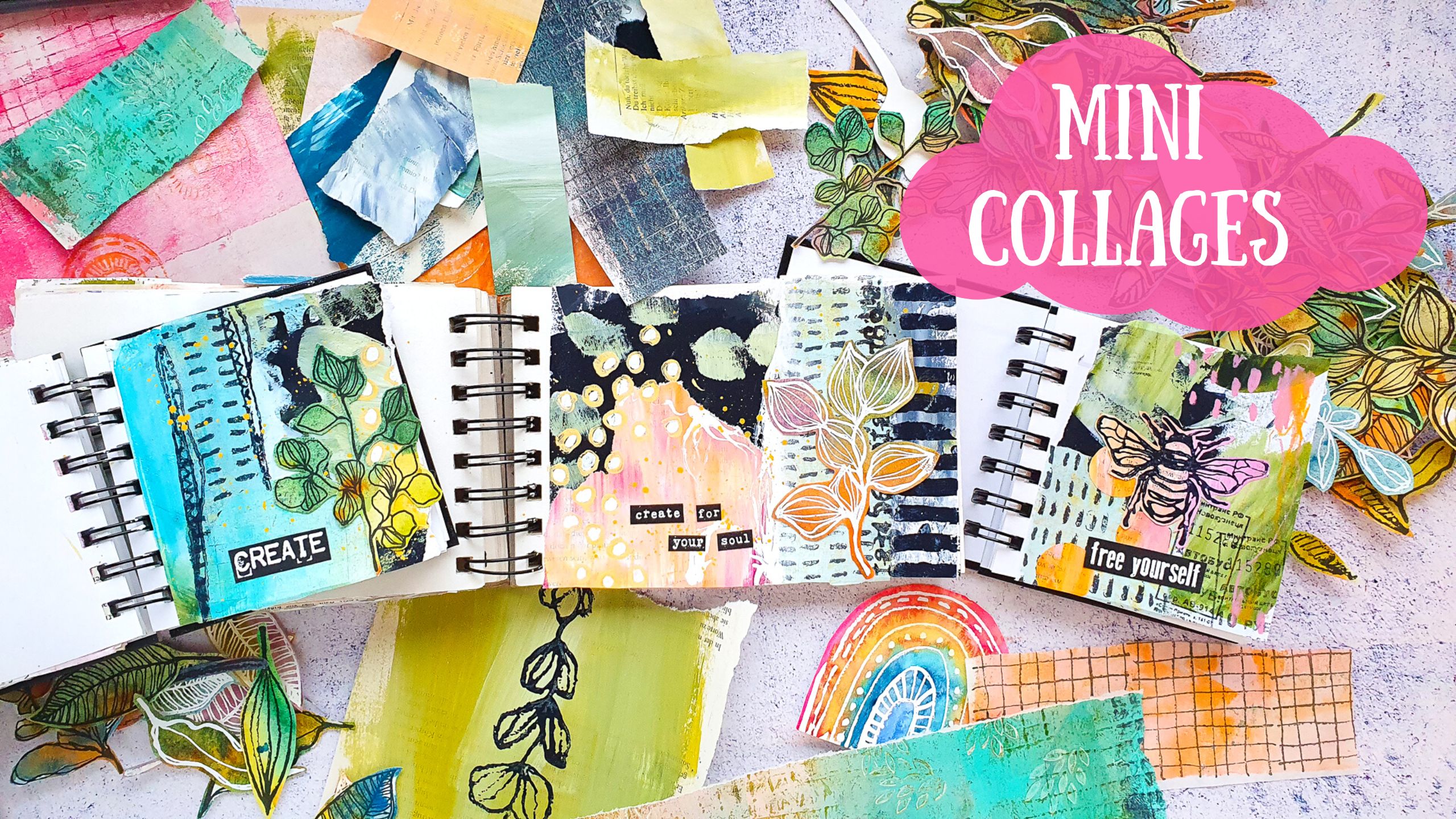 Mixed Media Mini Collages from Paper Scraps – Video Tutorial – Susanne ...