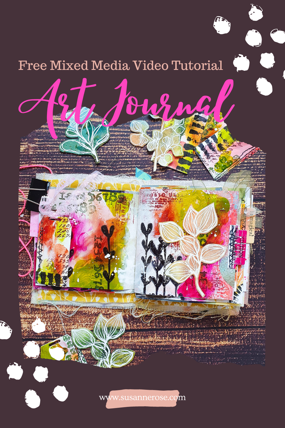 Messy Mixed Media Spread in my handmade Junk Art Journal – Susanne Rose Art