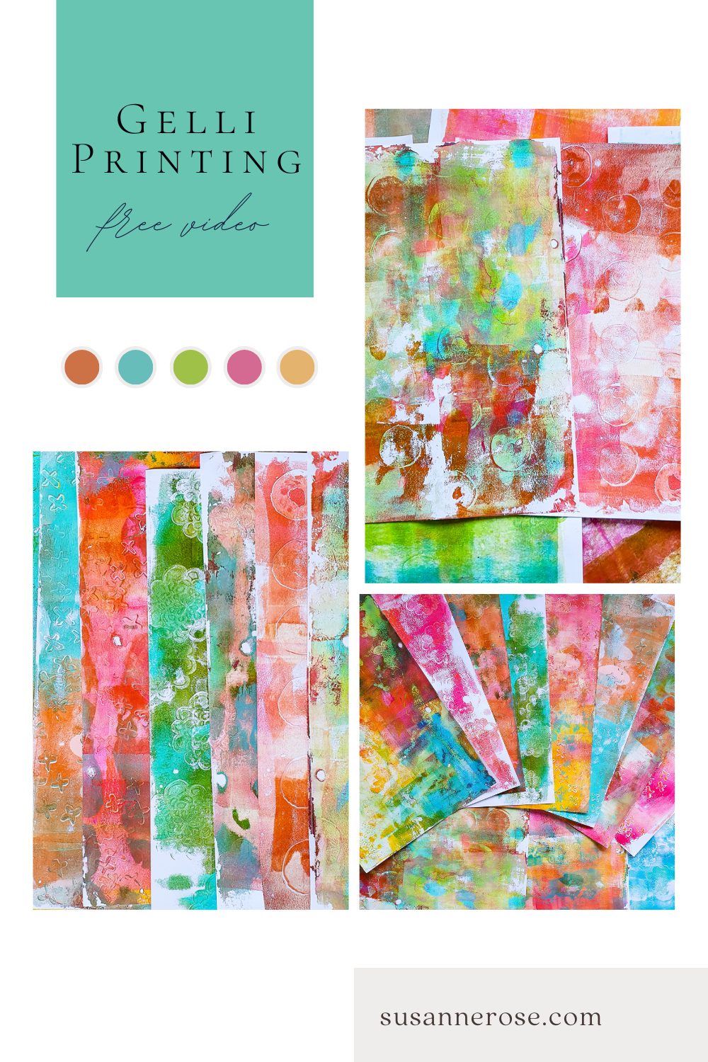 Gelli Printing with Stamps- Let’s make some amazing Papers! – Susanne Rose