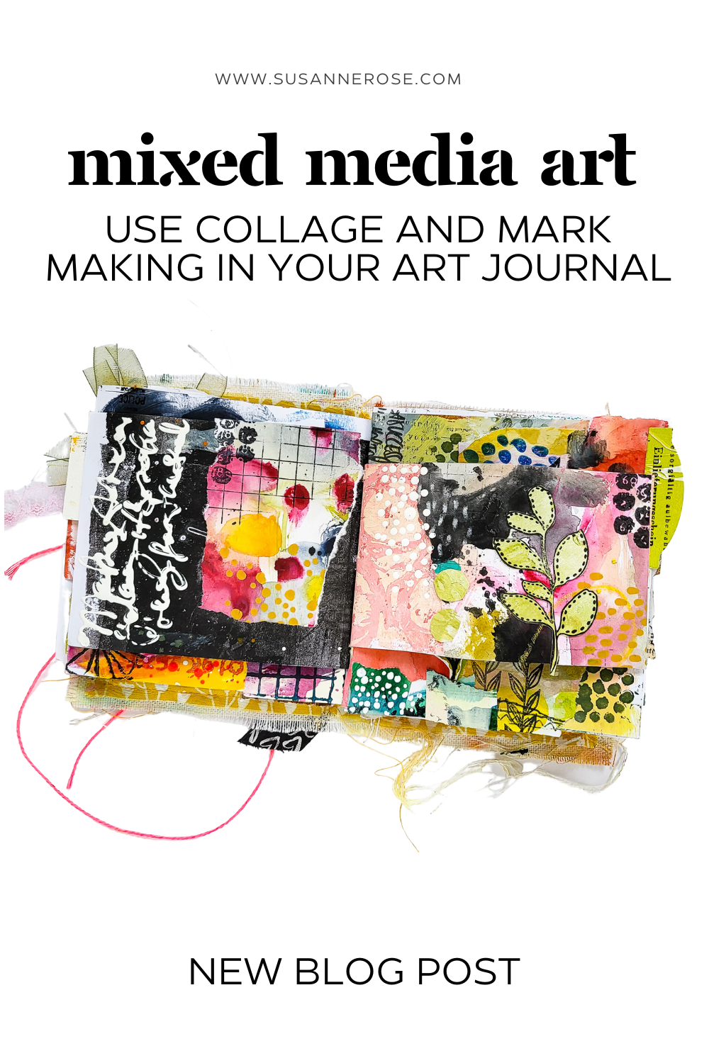 Junk Art Journal Page using Collage and Mark Making – Susanne Rose Art