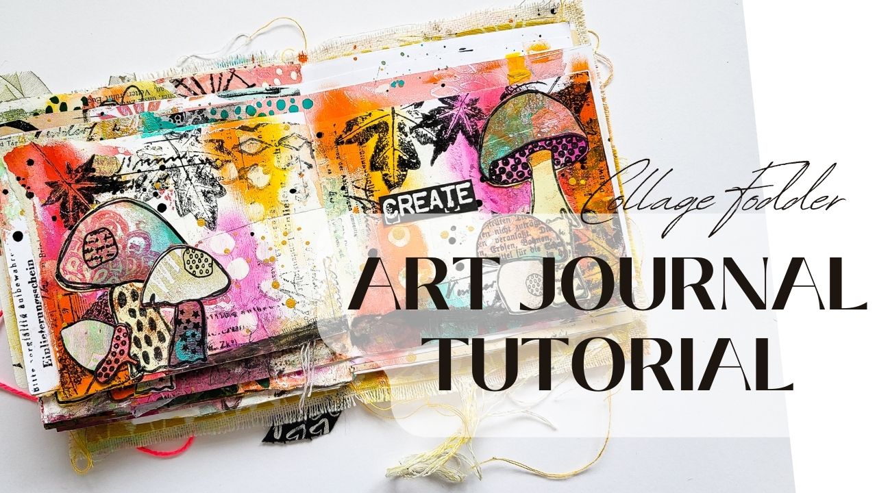 Autumnal Art Journal Page with stamped Mushrooms – Susanne Rose Art