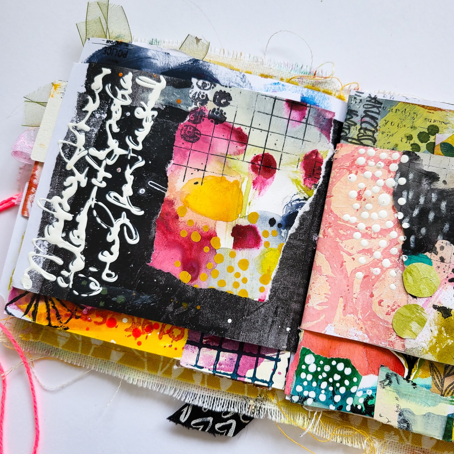Junk Art Journal Page using Collage and Mark Making – Susanne Rose Art