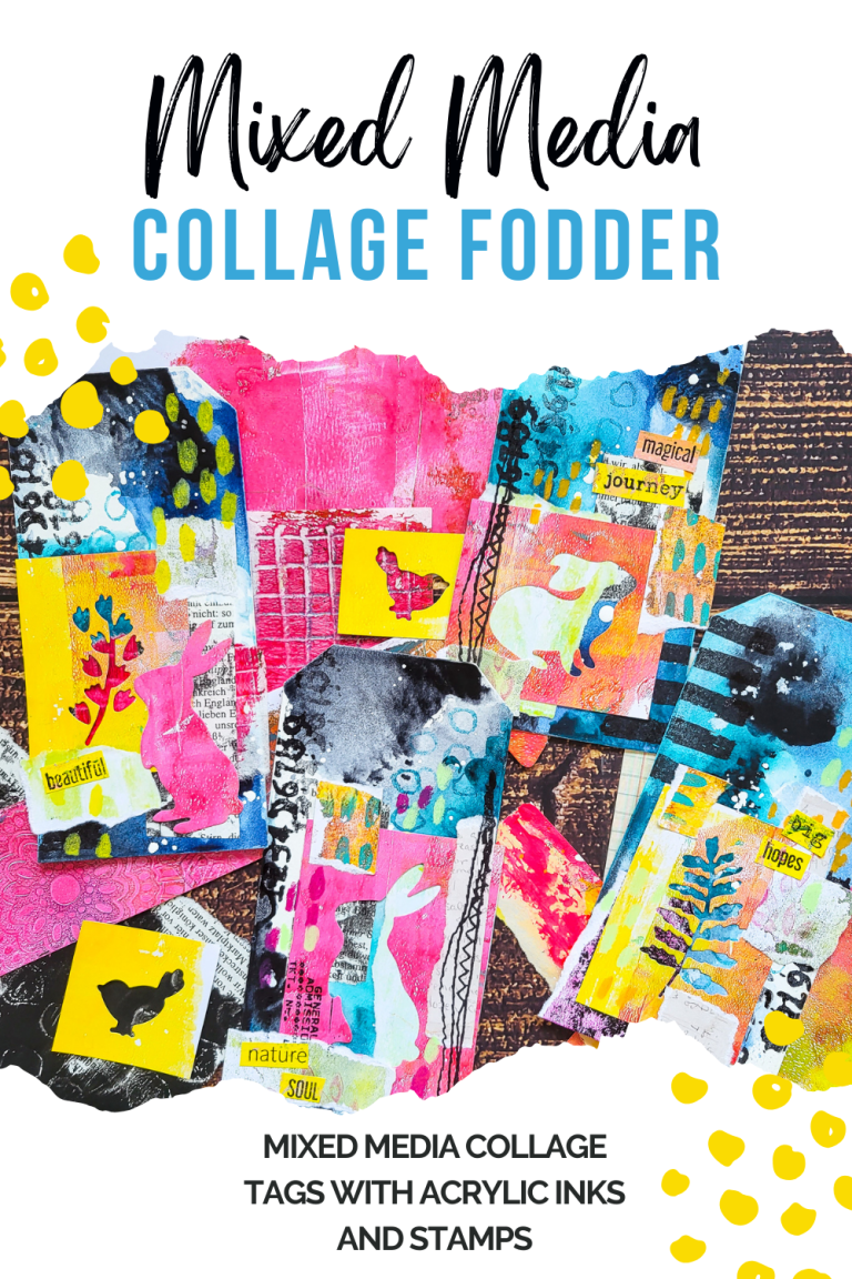 Mixed Media Tags with Acrylic Background and Collage Fodder – Susanne ...