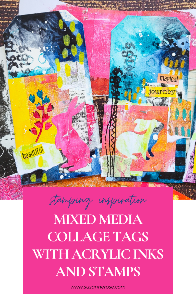Mixed Media Tags with Acrylic Background and Collage Fodder – Susanne ...