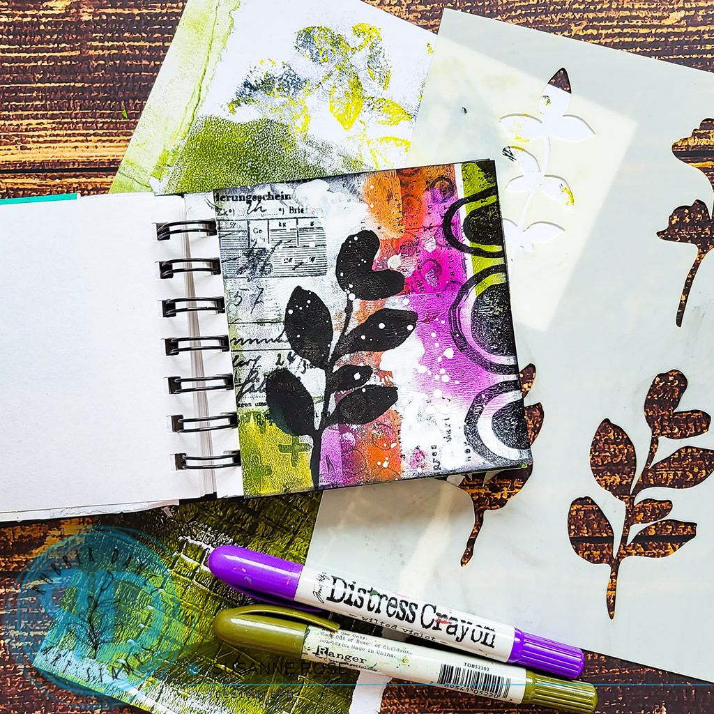 Art Journal Page with Gel Print and Distress Crayons – Susanne Rose Art