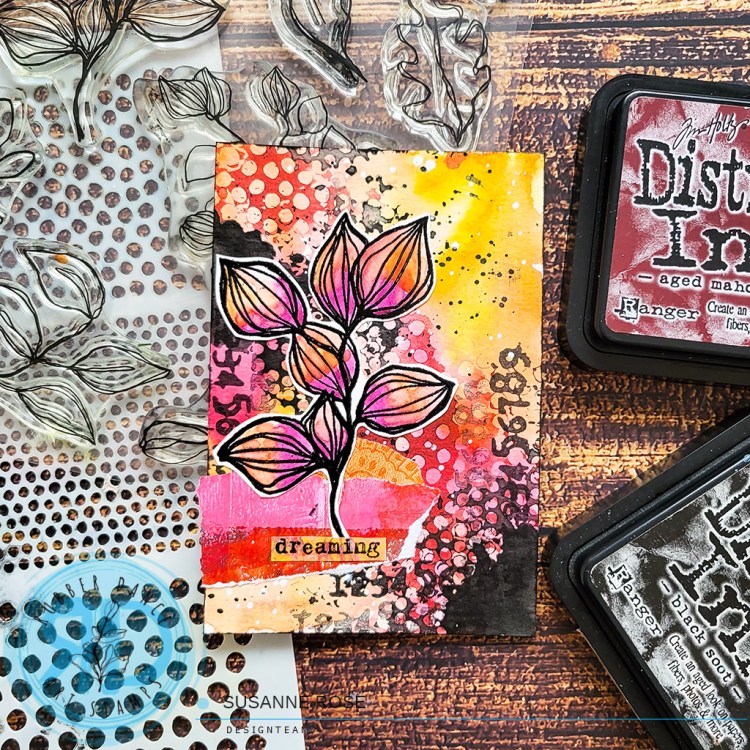 Stencil Background with Distress Inks – Susanne Rose Art