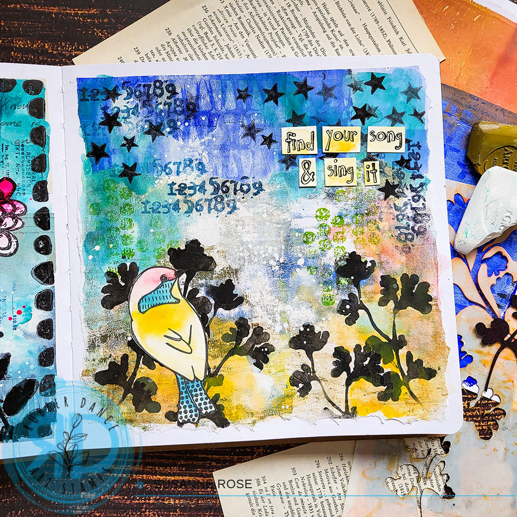 Spring Spread with Gel Print Background – Art Journaling Video Tutorial ...