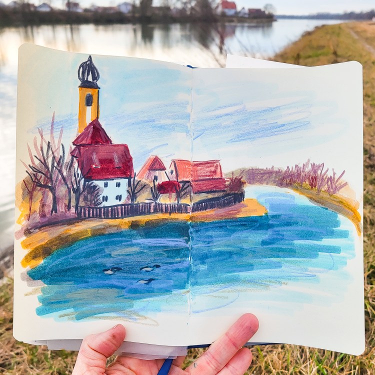 Drawing on location – Pages from my Sketchbook – Susanne Rose Art