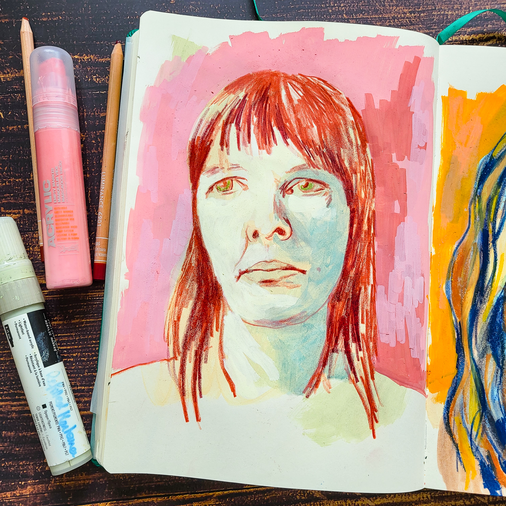 Portrait Drawings with Mixed Media – Susanne Rose Art