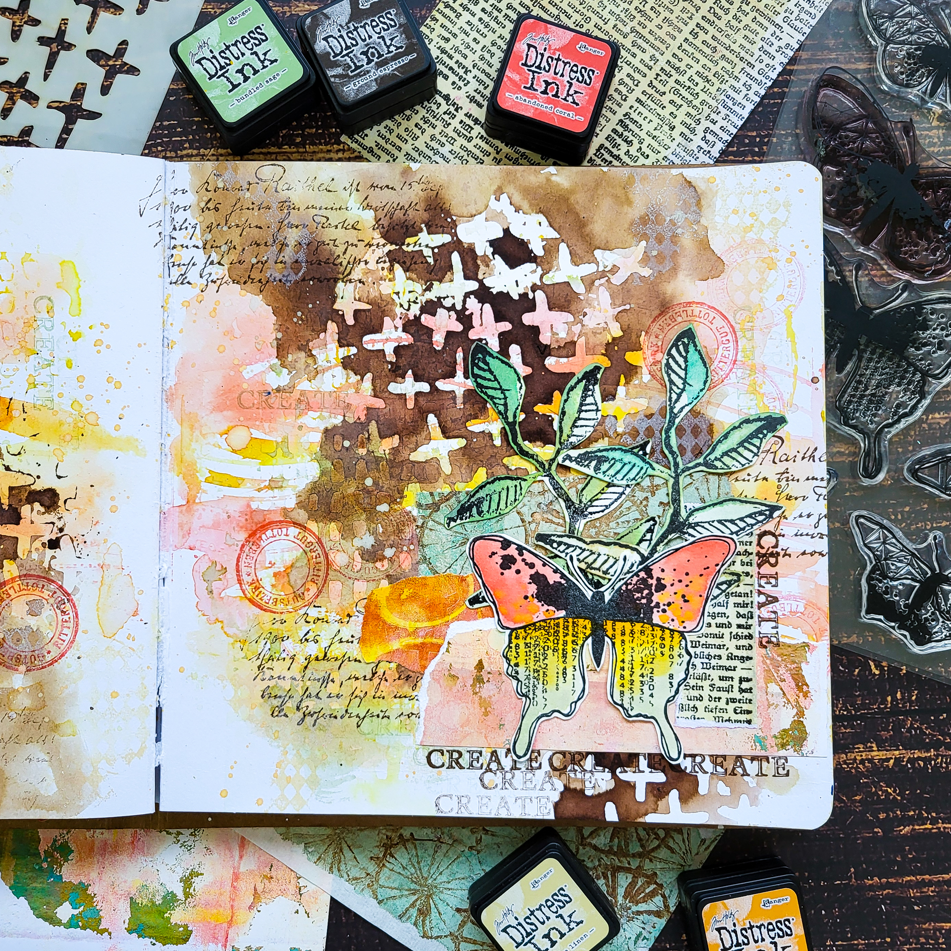 Art Journal Page – Distress Inks Smooshing – Video Tutorial – Susanne ...