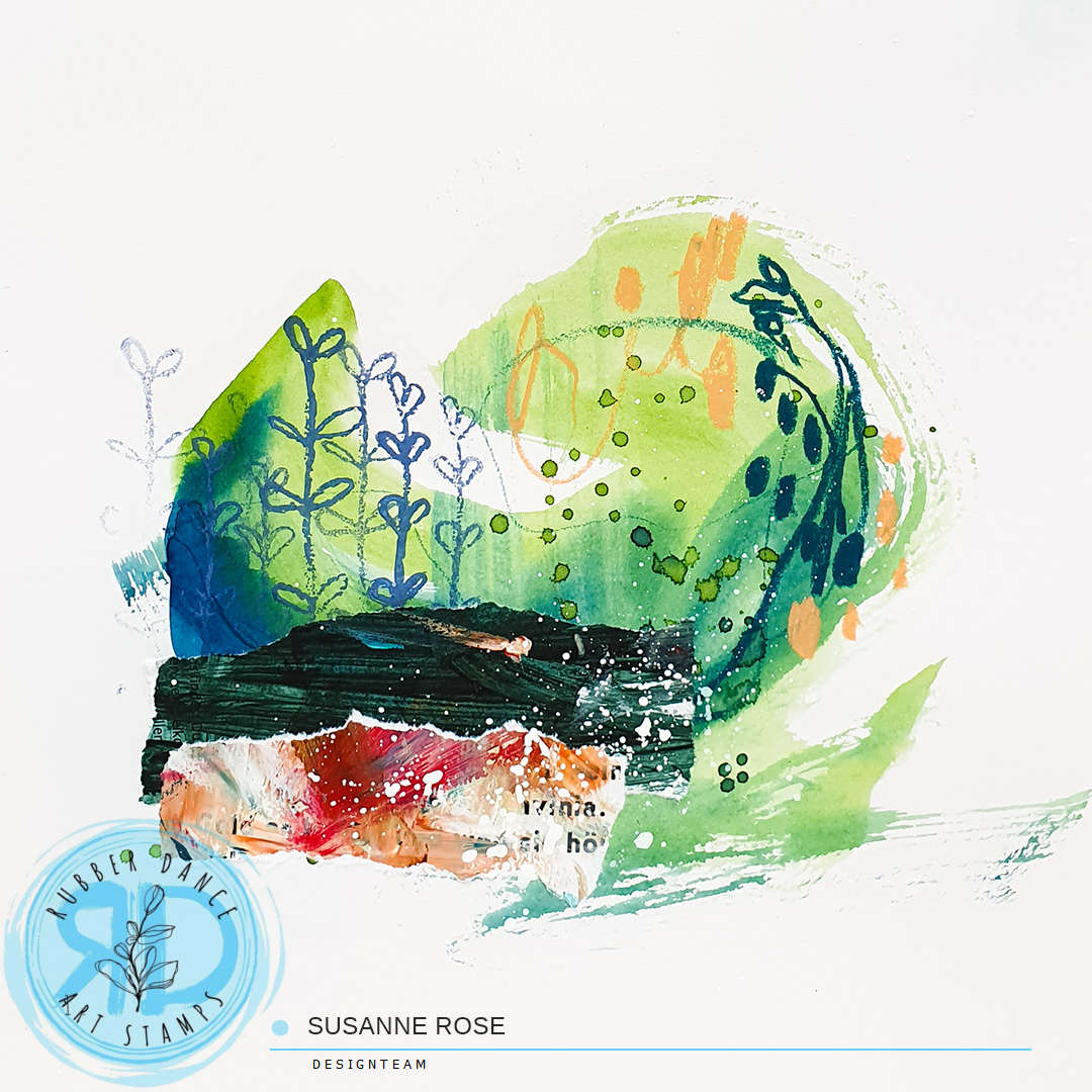 Abstract Art Journal Page with Watercolors – Susanne Rose Art