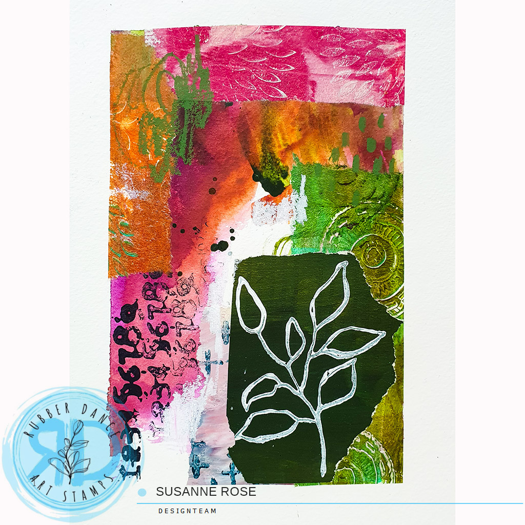 Abstract Collage with Mixed Media – Susanne Rose Art